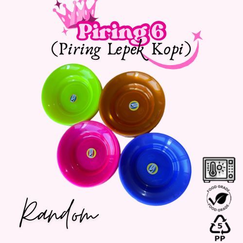 Jual 1 LUSIN PIRING 6 / LEPEK /TATAKAN GELAS /PIRIK KOPI PLASTIK Bulat ...