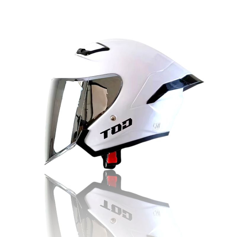 Jual Helm Tod Kyros Super White Paket Ganteng Visor Iridium Helm Half ...