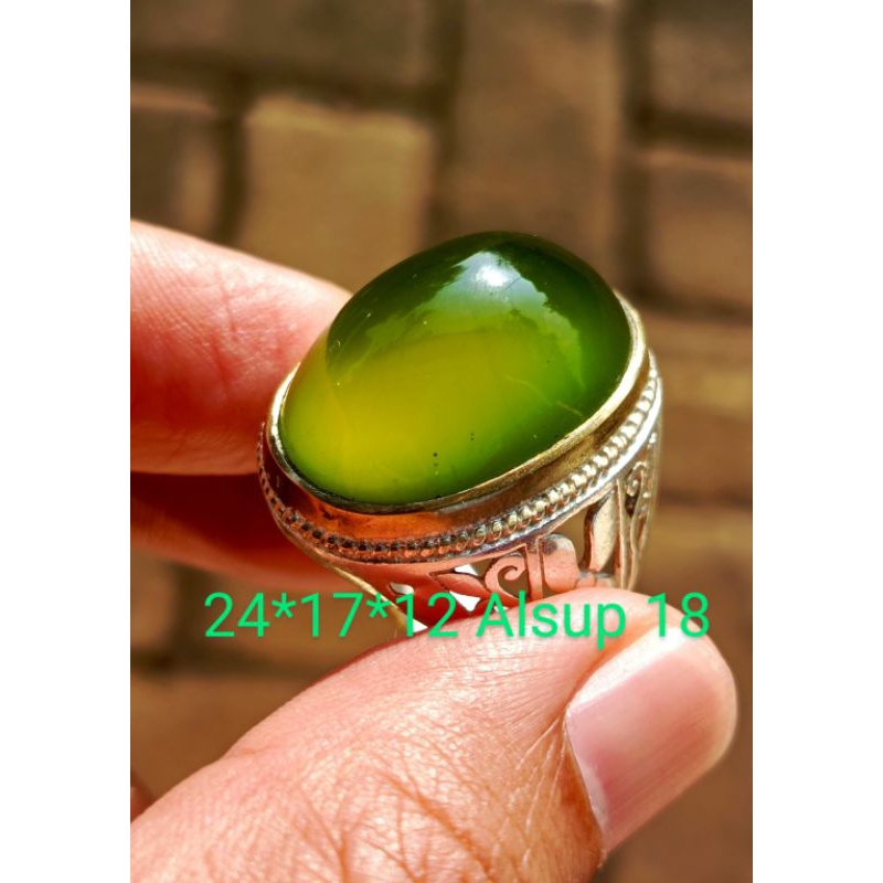 Jual Natural Cincin Batu Green Serpentine Cincau Aceh HQ | Shopee Indonesia