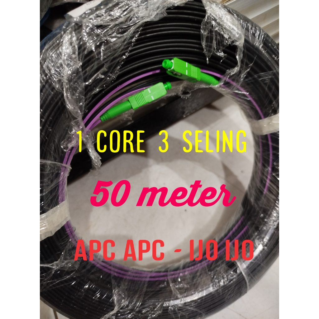 Jual kabel precon optic 50m ijo ijo apc apc 1 core 3 sling | Shopee ...