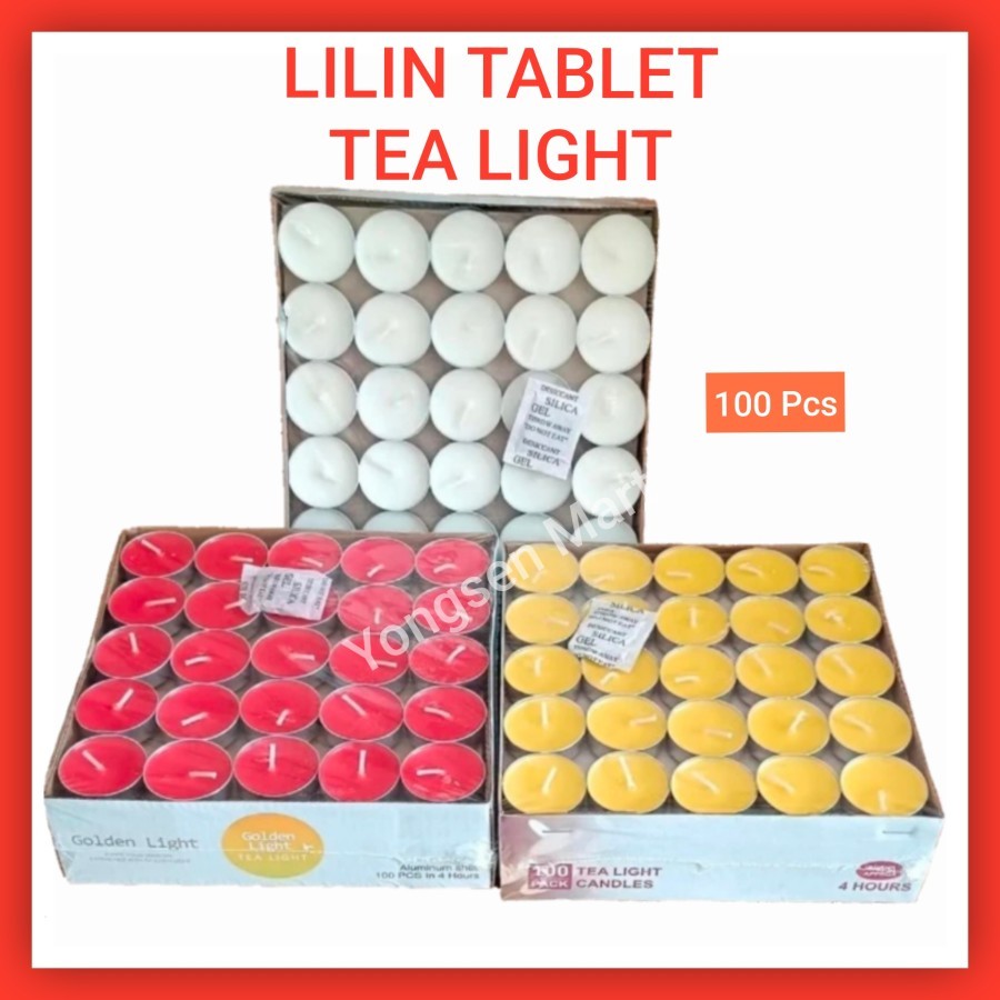 Jual Lilin tablet lilin Tea Light merah isi 100 pcs lilin sembahyang ...