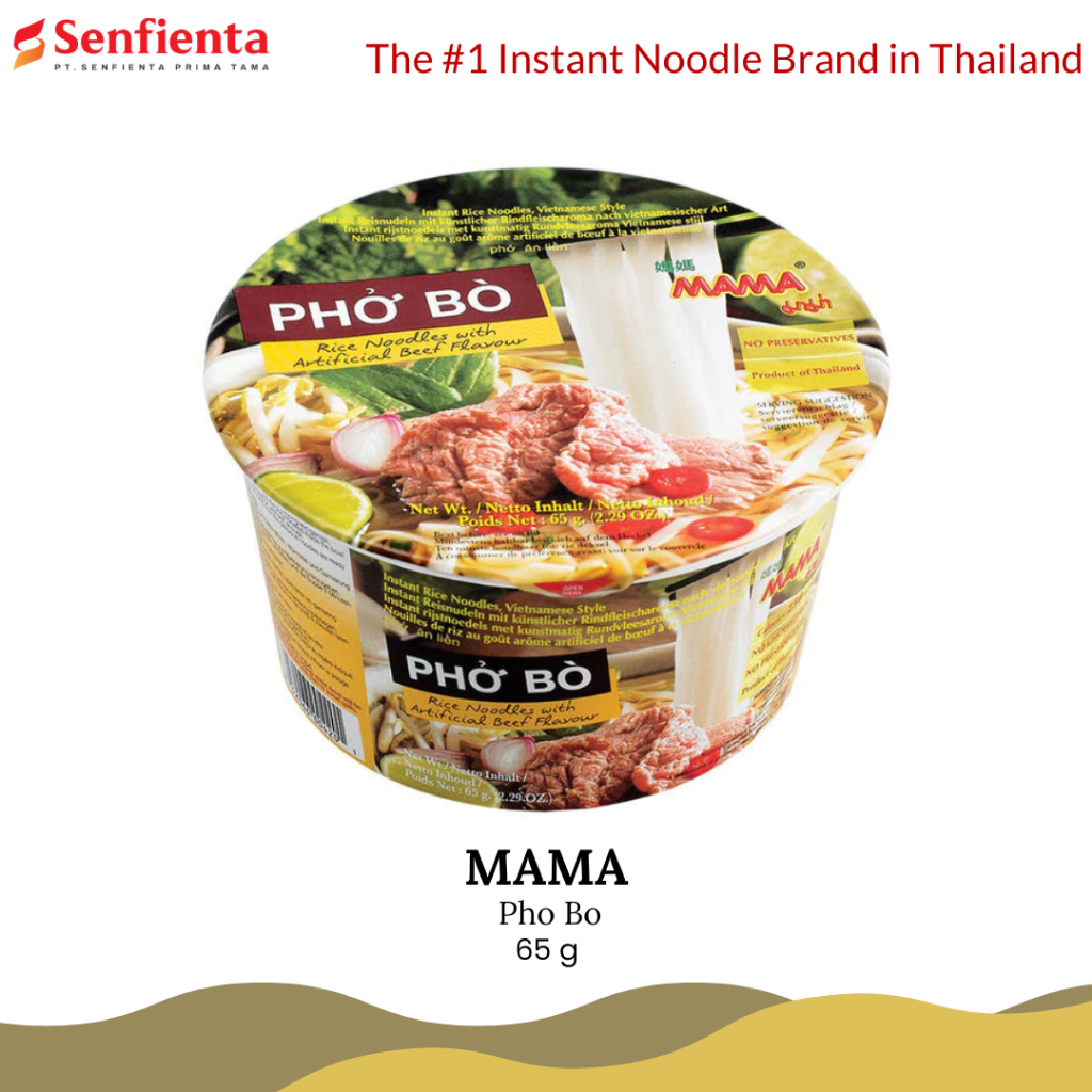 Jual MAMA Cup Pho Bo Rice Noodle Beef Flavour (Bowl) 65 gr | Shopee ...