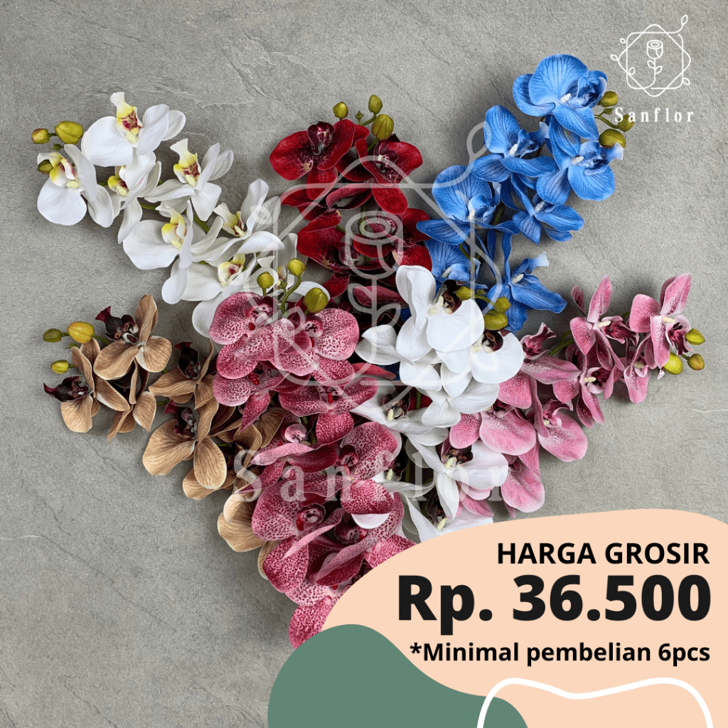 Jual ANGGREK LATEX K9 PREMIUM/ BUNGA ARTIFICIAL/ TANAMAN HIAS PLASTIK ...