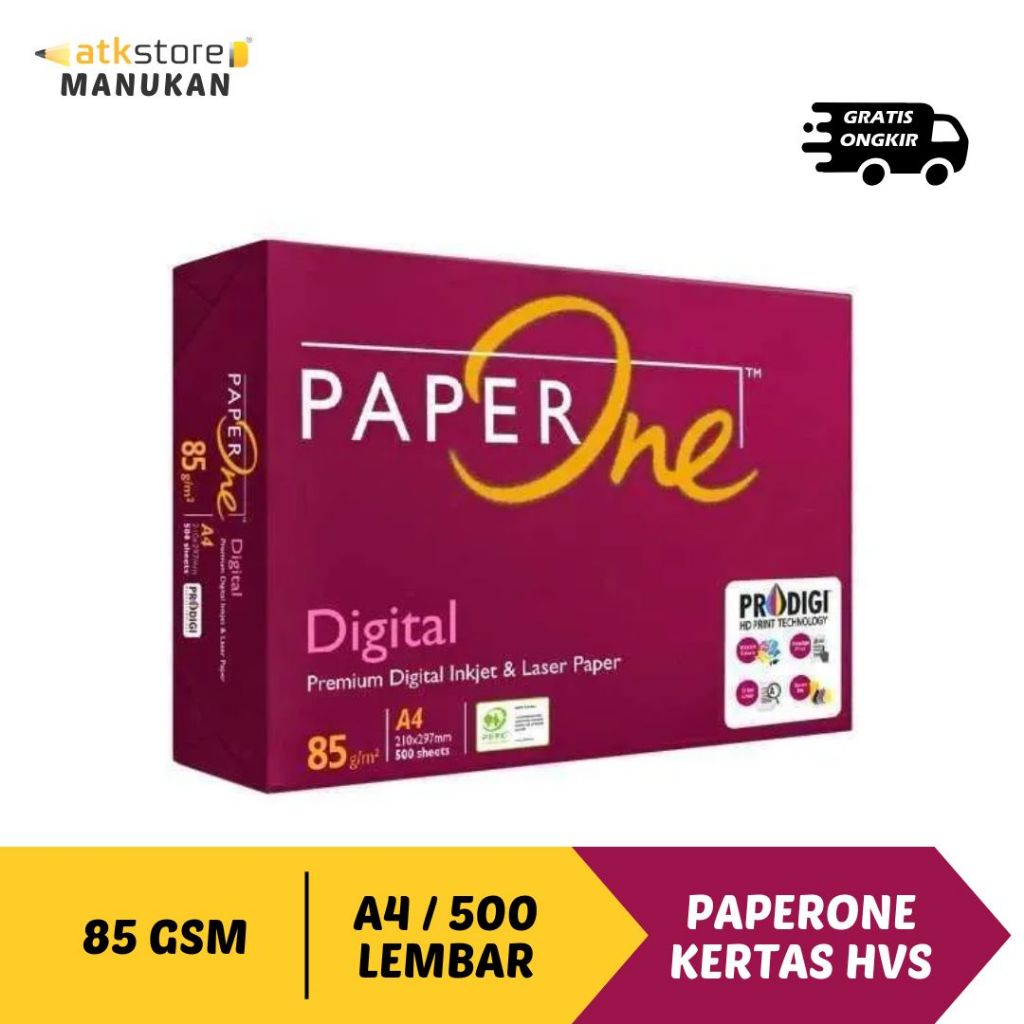 Jual PAPERONE KERTAS HVS UKURAN A4 | 85 GSM | 1 RIM / 500 LEMBAR ...