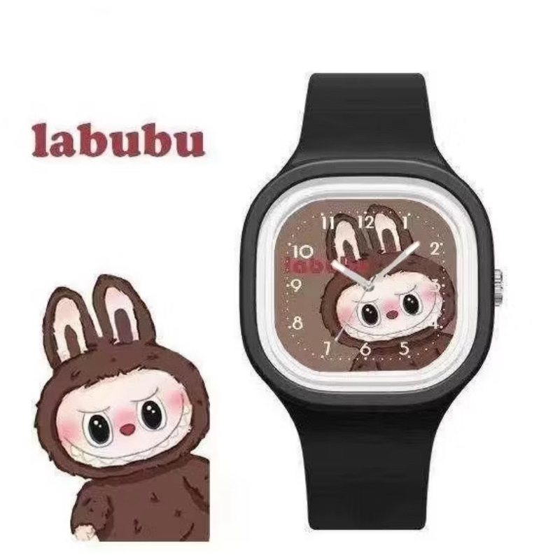 Jual kim88 LABUBU Jam Tangan Tali rubber Persegi Quartz Laki-laki ...
