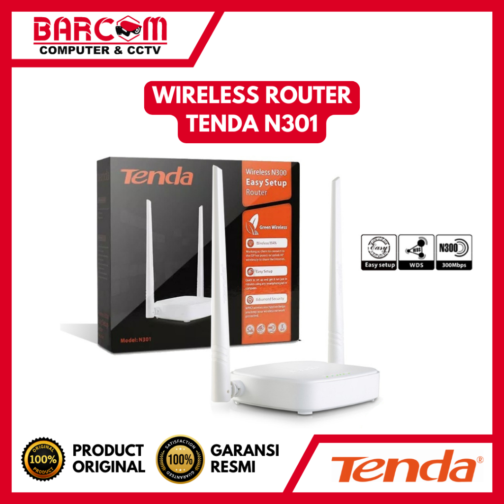 Jual TENDA WIRELESS ROUTER N300 N301 DUAL ANTENNA EASY SETUP ROUTER ...