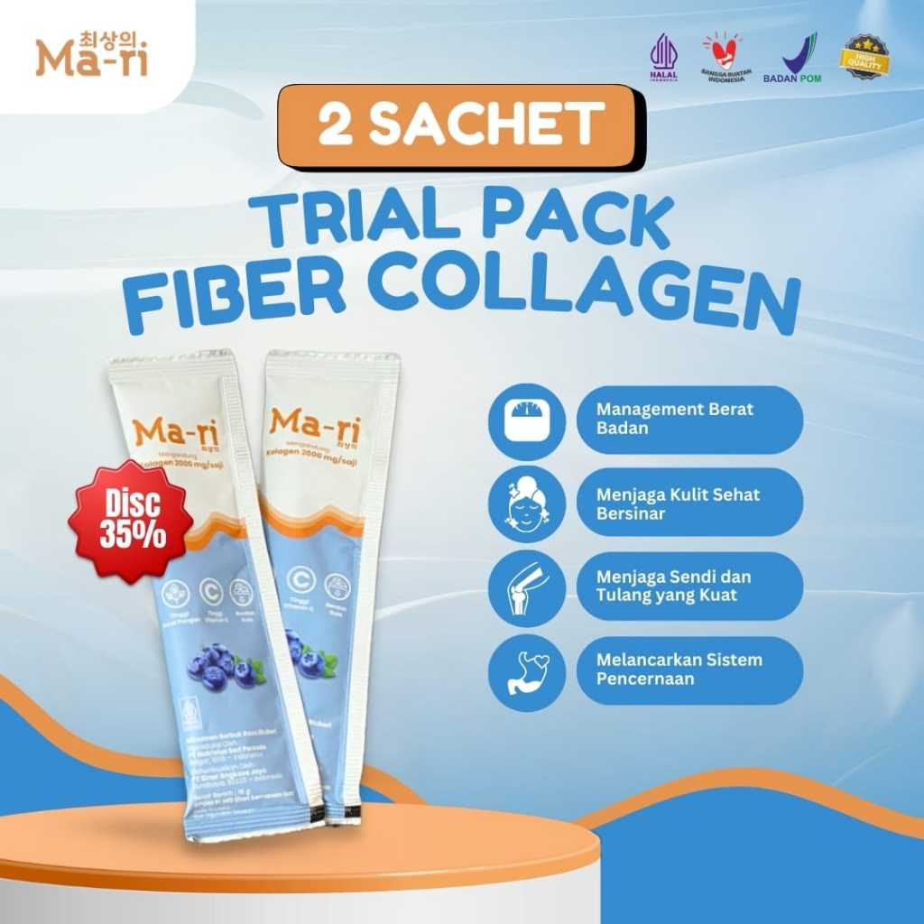 Jual MaRi - Trial Pack Minuman Fiber Collagen (2 Sachet) Fiber Drink ...
