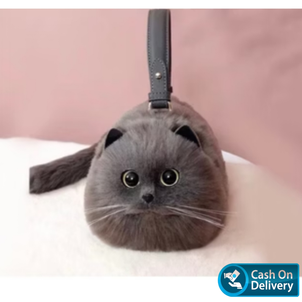 Jual Tas Bentuk Kucing Bulu Maountaimeng/Tas slempang wanita Bentuk ...