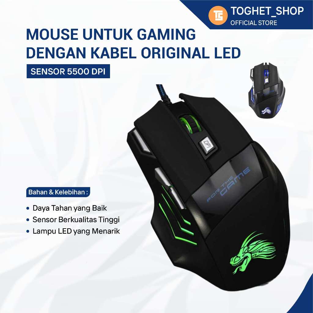 Jual Mouse Untuk Gaming Dengan Kabel Original LED Mouse Kabel LED ...