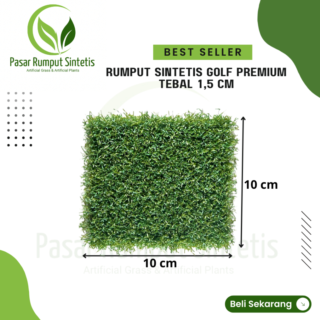 Jual Rumput Sintetis Tipe Rumput Golf Premium Ukuran 10x10 cm / Rumput ...