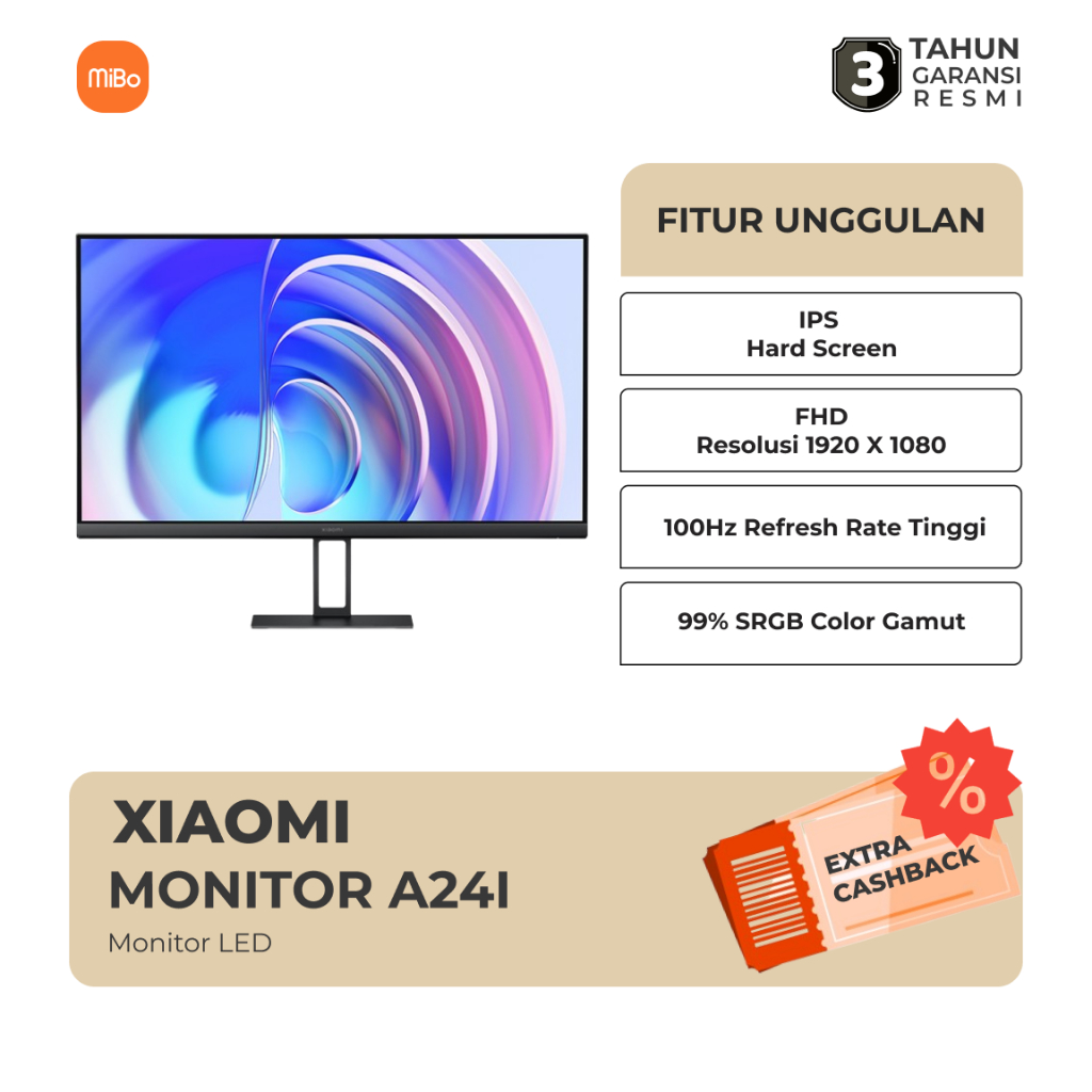 Jual Xiaomi Gaming Monitor A24i 1080P 24 Inch IPS 100Hz HDMI Ultra Slim ...