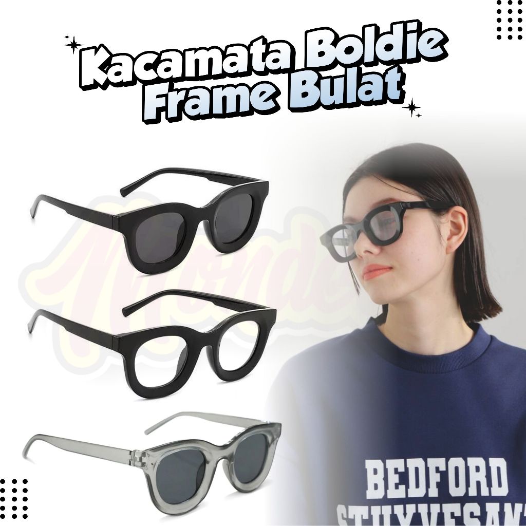 Jual Kacamata Hitam Boldie Frame Bulat Tebal Skinny Persegi Panjang ...
