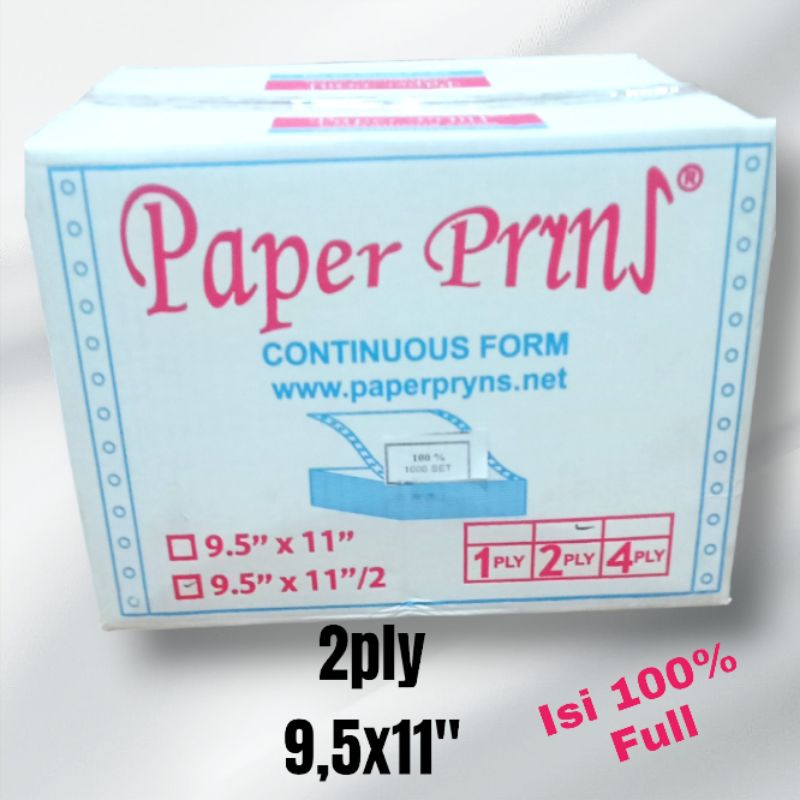 Jual kertas continuous form 2ply 9,5x11" isi full 1000 set | Shopee ...