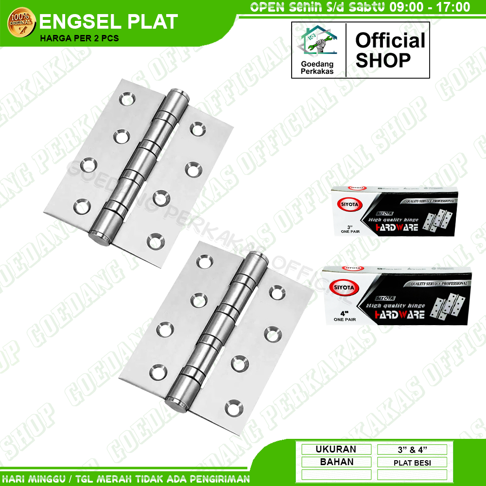Jual Engsel Plat Pintu Rumah 3" Dan 4" Siyota / Engsel Set Pintu ...