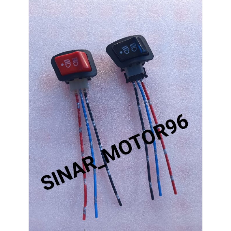 Jual SAKLAR TOMBOL DIM 3 FUNGSI PLUS SOCKET 3 PIN BEAT F1 SCOOPY VARIO ...