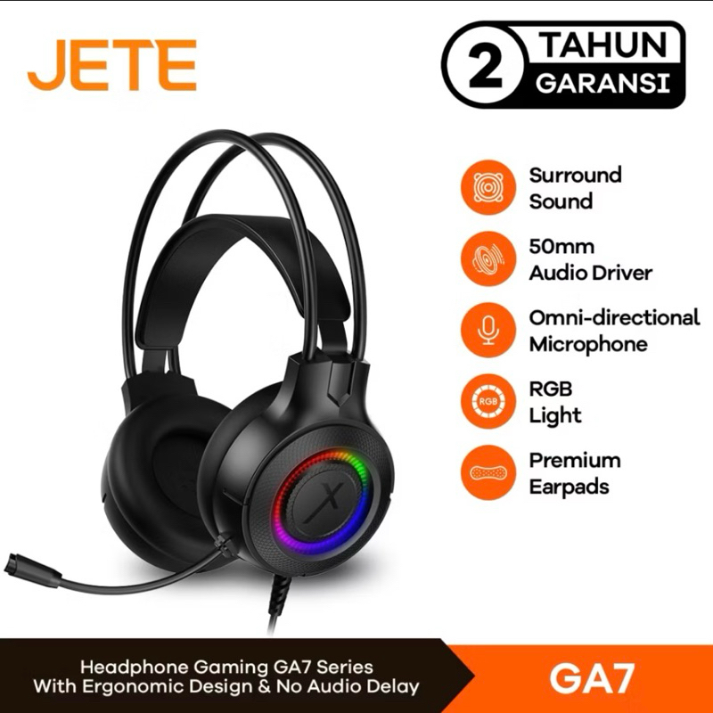 Jual Headset Gaming JETE X GA7 - Headphone Gaming with Mic | Shopee ...