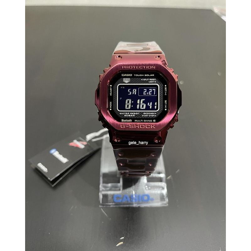 Jual Casio Gshock GMW B5000RD-4 Red Ion PlatedBluetooth Tough Solar ...