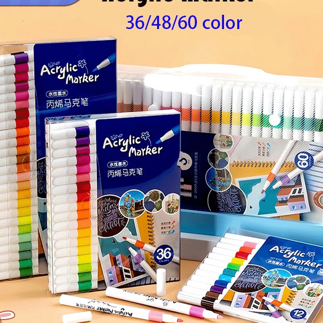 Jual Premium Goodbata 36486 Colors Pen Akrilik Marker Warna Cepat ...