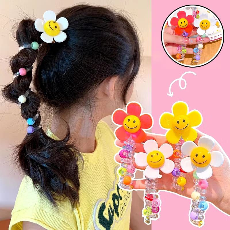 Jual Ikat Rambut Anak Korea Spiral Model Bunga Matahari / Aksesoris ...