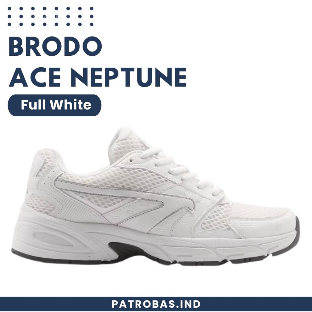 Jual BRODO Ace Neptune Full White Original Sepatu Sneakers Casual Sport ...