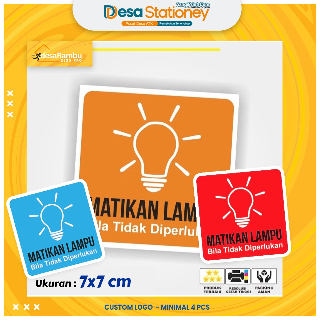 Jual Stiker Matikan Lampu / Stiker Hemat Energi / Stiker Hemat Listrik ...