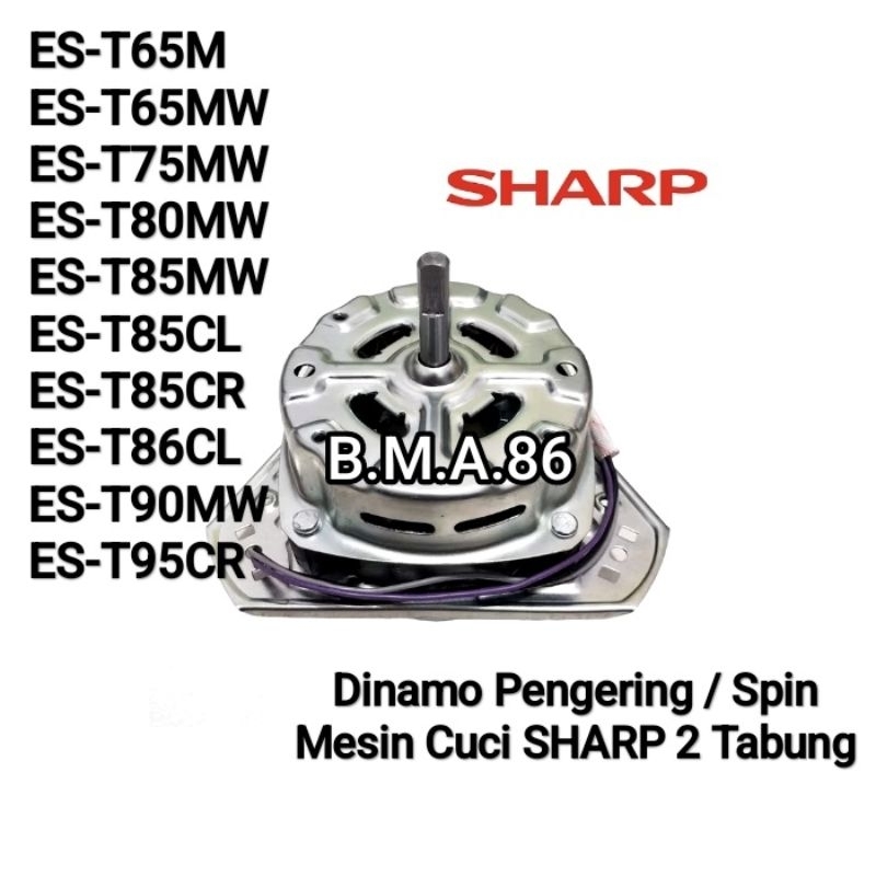 Jual ALL TYPE SHARP Motor Dinamo Spin Pengering Mesin Cuci Sharp Super Aquamagic ES-T65M T65MW ...