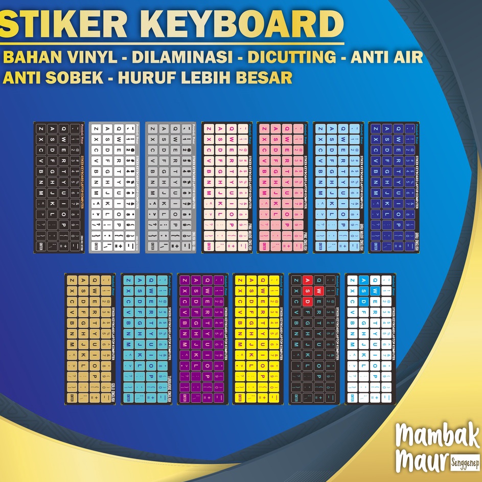 Jual PROMO AKHIR BULAN Stiker Keyboard Layout English Warna Black Hitam ...