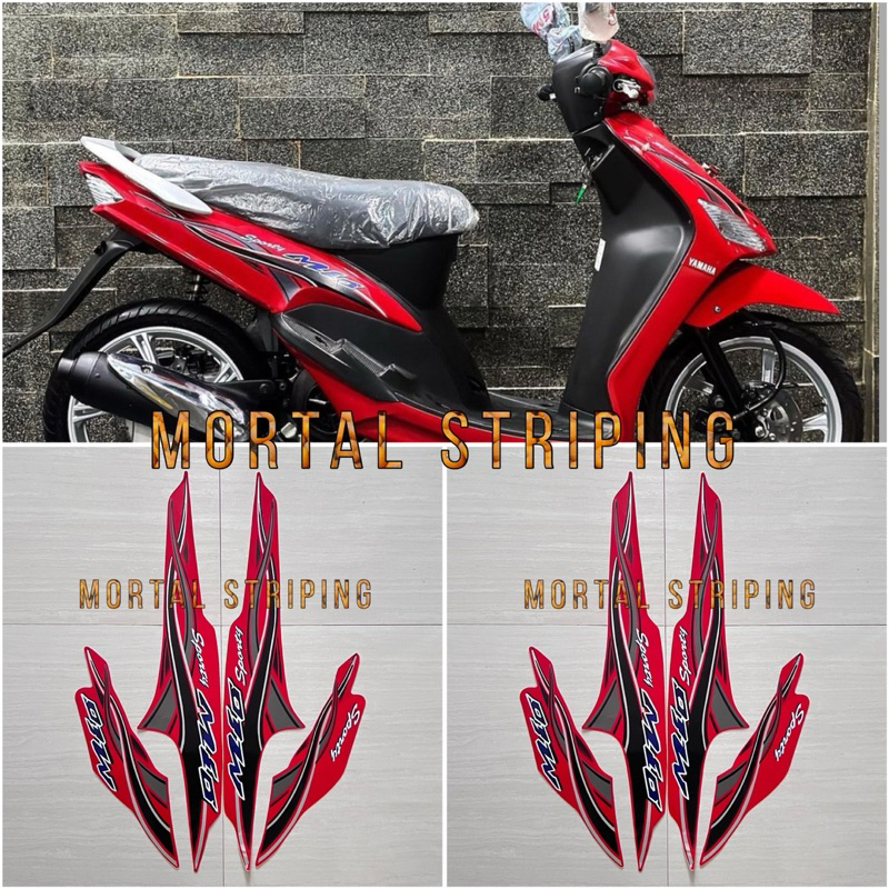 Jual STIKER STRIPING LIS BODY YAMAHA MIO SPORTY 2005 2006 MERAH MIO ...