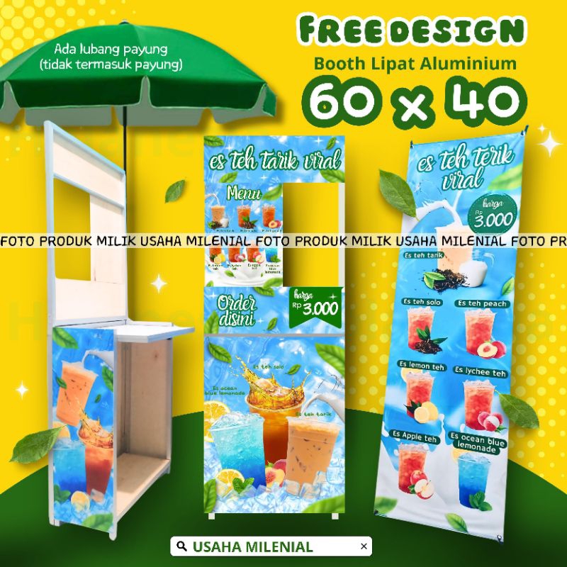 Jual BOOTH LIPAT 60X40 MEJA JUALAN, BOOTH PORTABLE, MEJA MINUMAN, MEJA ...