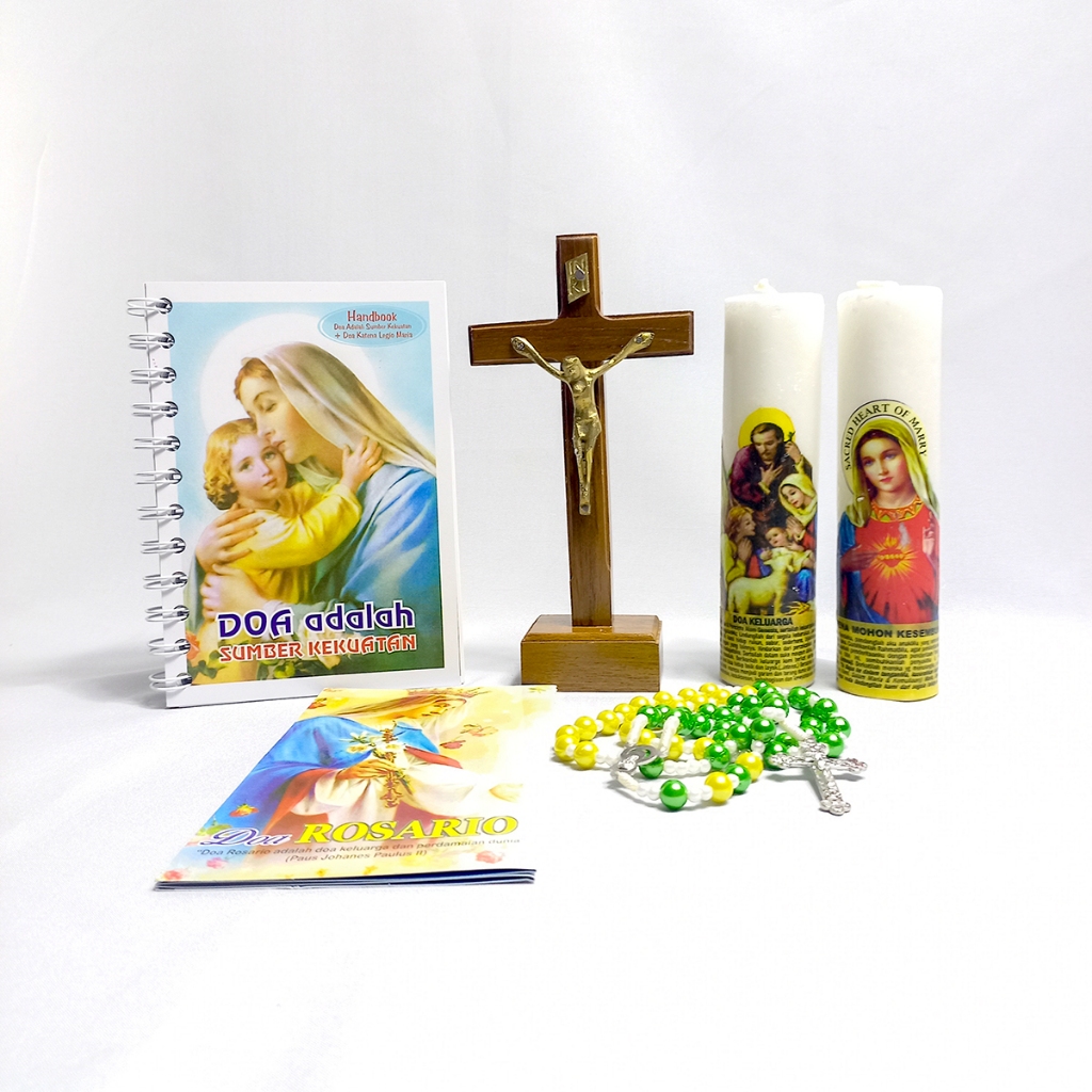 Jual Paket Doa Pribadi di Rumah / Paket Buku Doa Patung Lilin Rosario ...