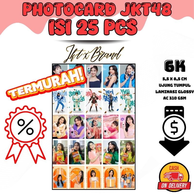 Jual 25 PCS PHOTOCARD JKT48 - JKT48 COLLAB WITH BRAND + LAMINASI GLOSSY | Shopee Indonesia