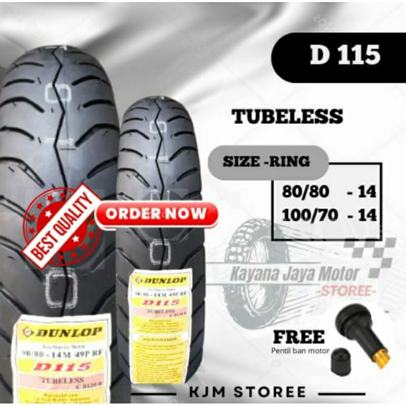 Jual (REDY STOK)DUNLOP D115 RING 14 TUBLES UKURAN 80/80.DAN 100/70 free ...