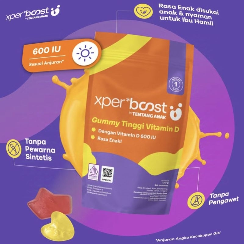 Jual Xpert Boost Gummy Vitamin D 600 IU Isi 30 Suplement Vitamin D ...