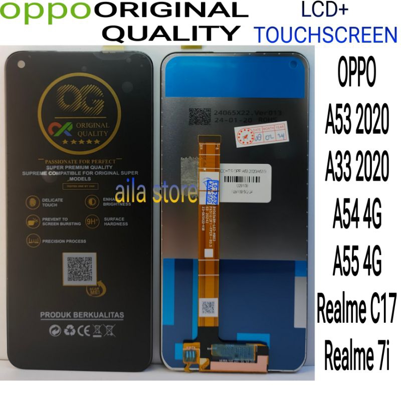 Jual LCD OPPO A53 2020/A33 2020/A54 4G/A55 4G ORIGINAL OG SUPER FULL SET | Shopee Indonesia