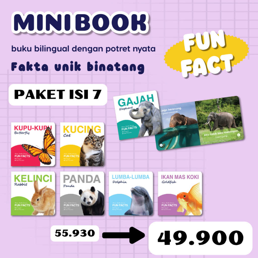 Jual PAKET MINI BOOK FUN FACT - Buku Pengenalan Anak Fakta Binatang ...