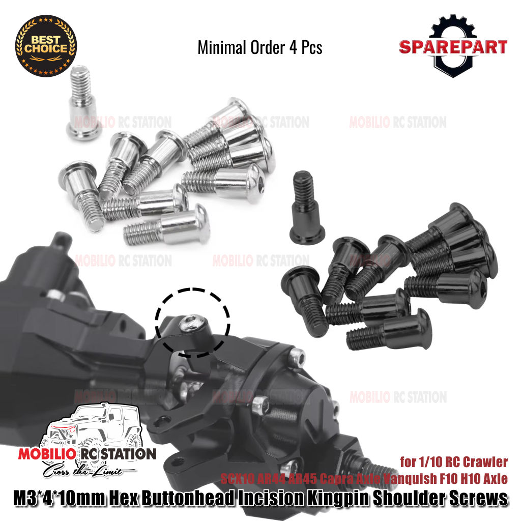 Jual Baut Pin Knuckle M3x4x10mm Hex Buttonhead Incision Kingpin ...
