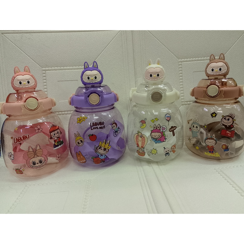Jual BOTOL MINUM ANAK KEPALA LABUBU TERBARU KAPASITAS 1200ML TALI ...