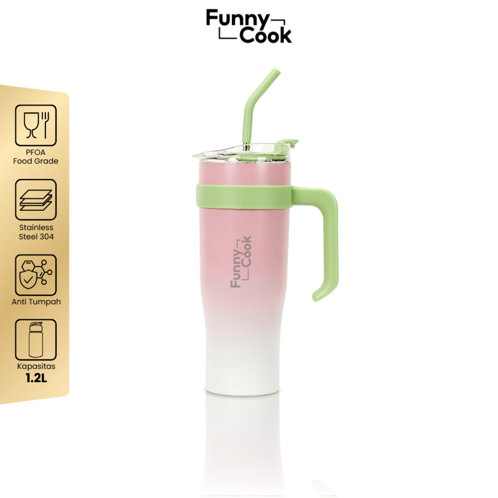 Jual FunnyCook Tumbler Cold Cup Tumblr Stainless Botol Minum Tahan Dingin Panas 12 Jam SM 40oz ...