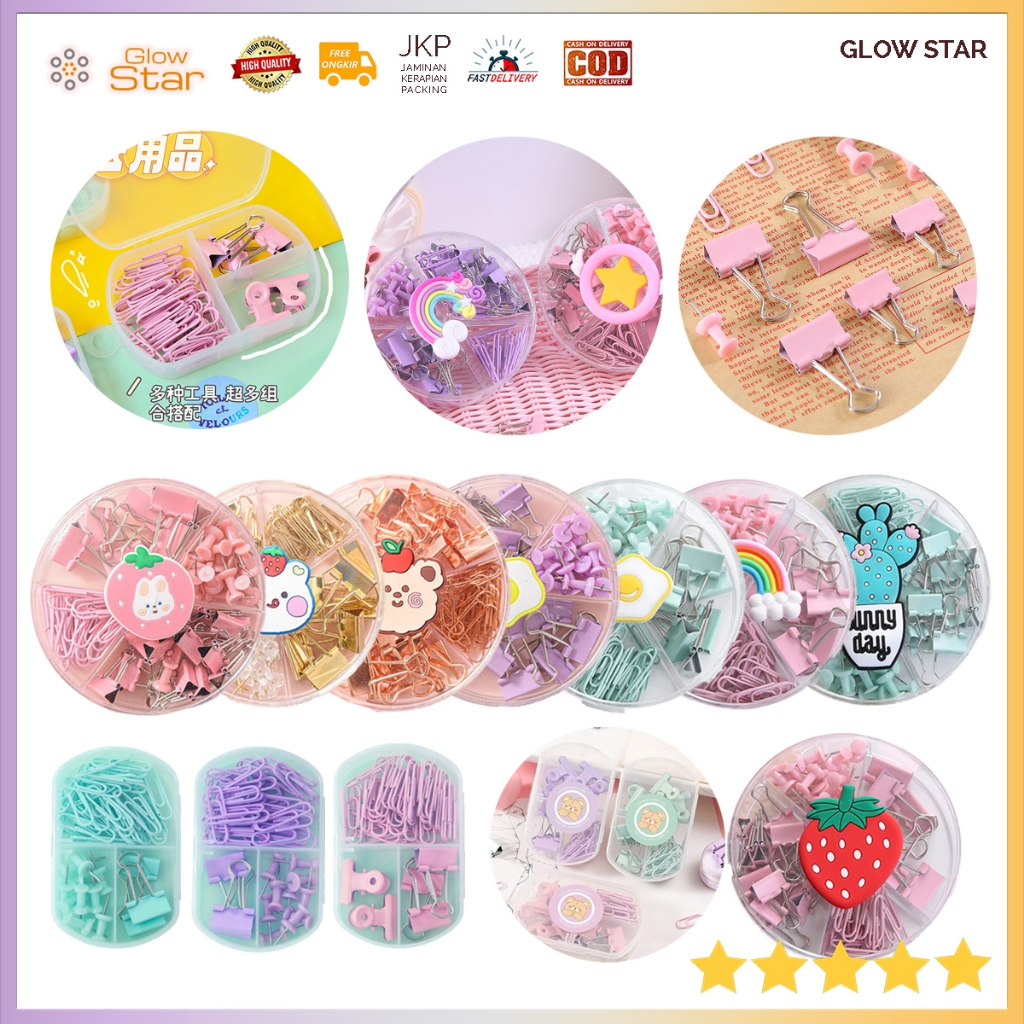 Jual Set klip Jepit kertas paku payung gabus paper clip penggabung ...
