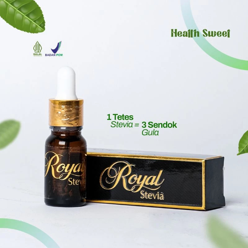 Jual ROYAL STEVIA Tetes Stevia Sweetener Gula Cair 10ml Botol Kaca BPOM ...