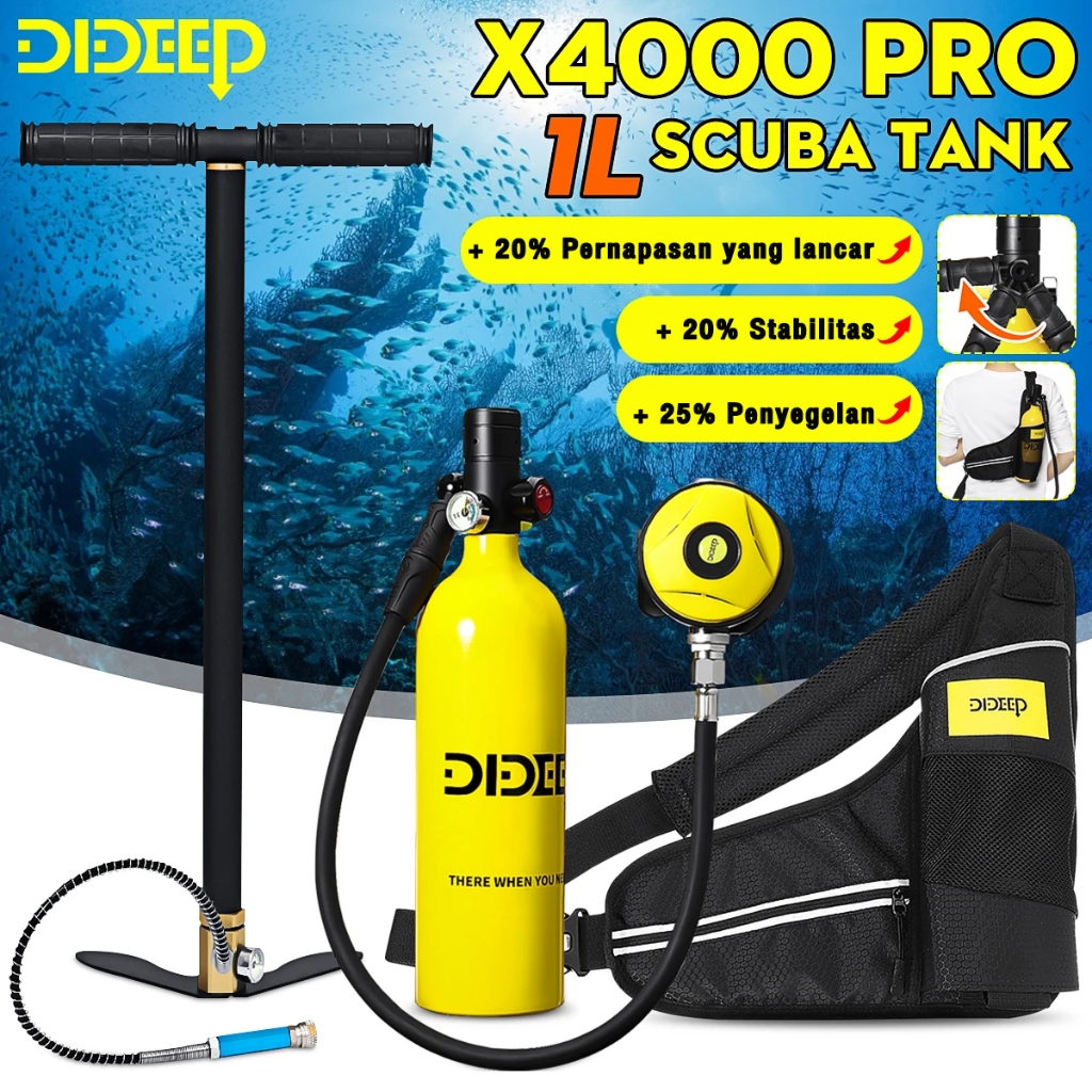 Jual DIDEEP Alat selam diving scuba 1 liter alat diving lengkap tabung ...
