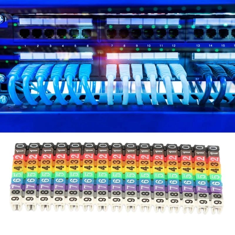 Jual 100pcs Label Kabel Cable Markers Tag /Number Tag Label Colorful ...