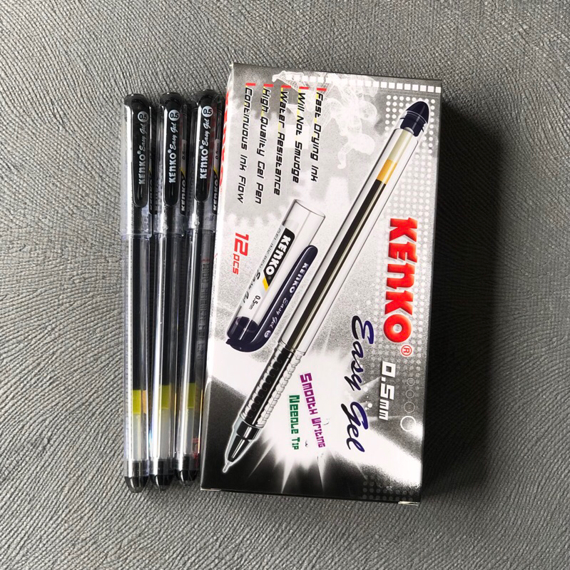 Jual gel pen pulpen tinta cair kenko easy gel 0.5 | Shopee Indonesia