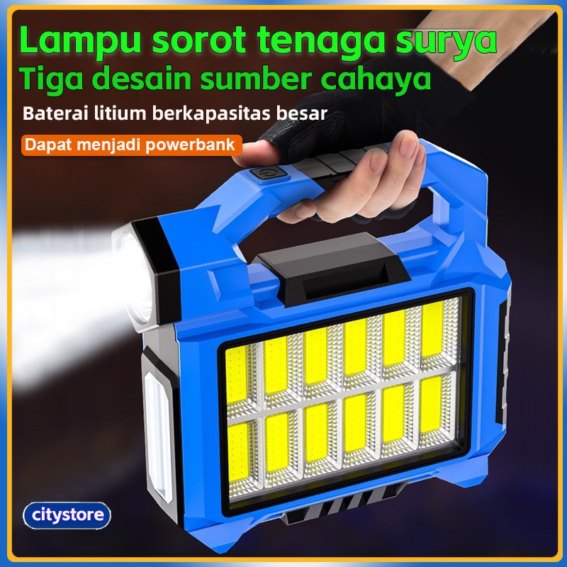 Jual citystore-Lampu lentera senter emergency solar recharge / lampu emergency camping, lampu ...