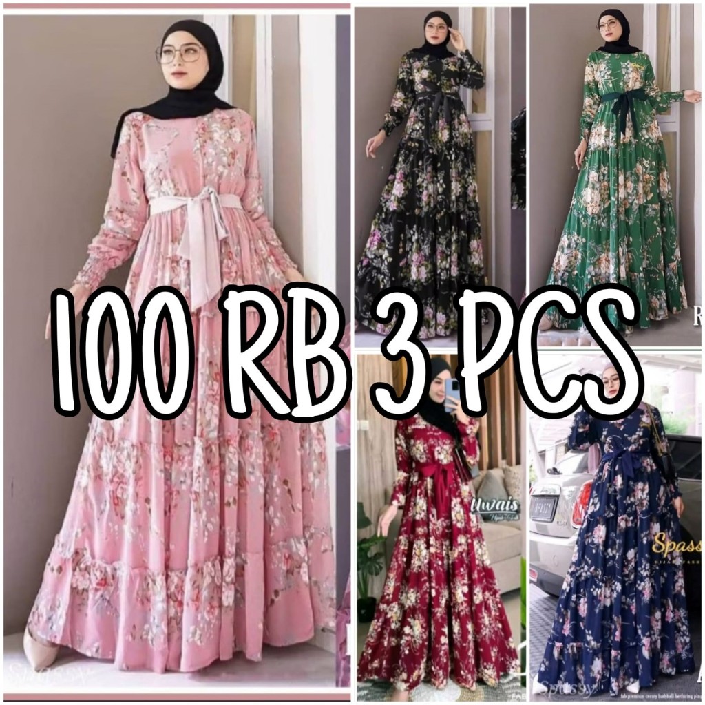 Jual PROMO 100RB 3PCS GAMIS MONALISA MOTIF BUNGA SAKURA JEPANG TERBARU 2024 TERMURAH | Shopee ...