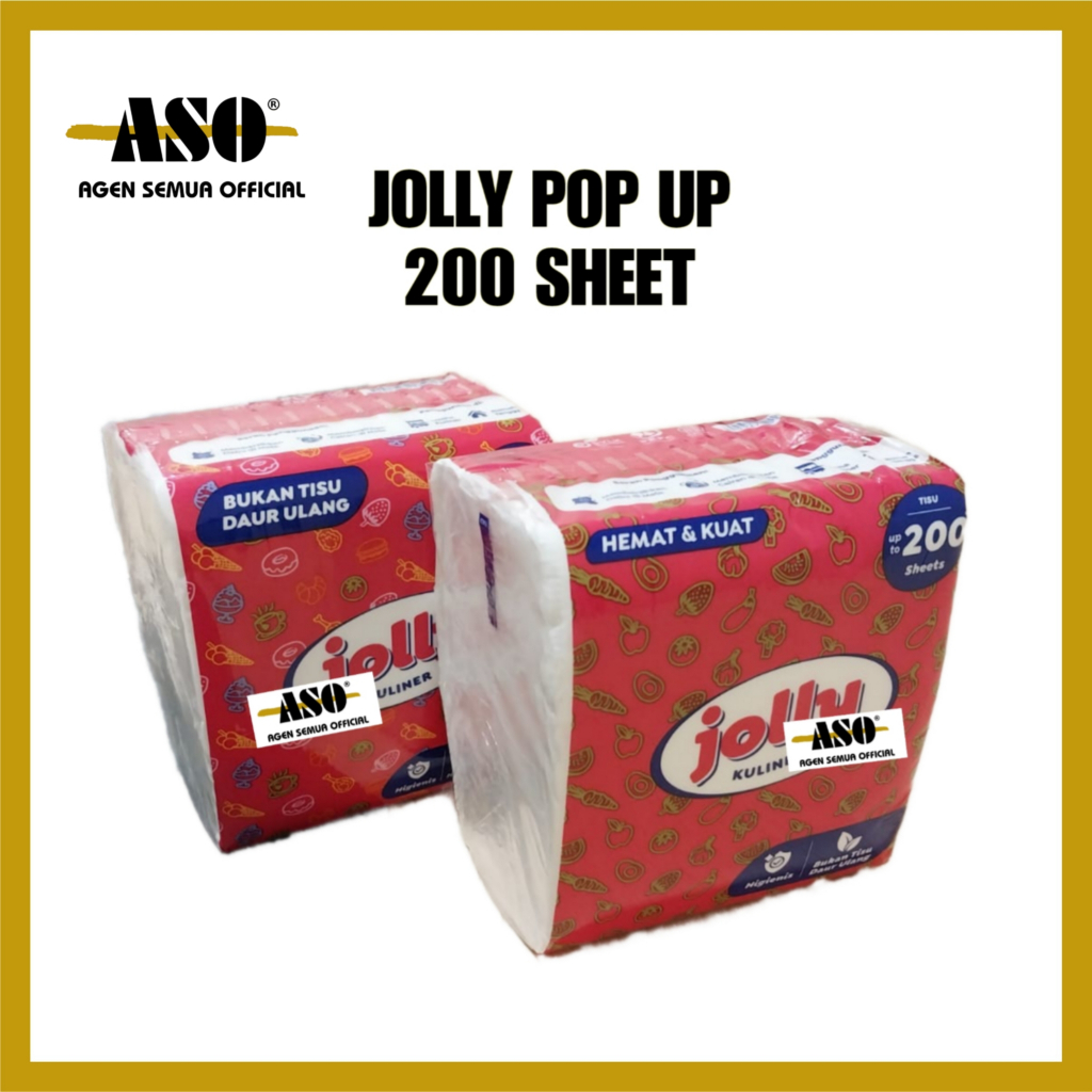 Jual Tisu Tissue JOLLY POP UP 2ply 200 sheet tisu meja PROMO ...