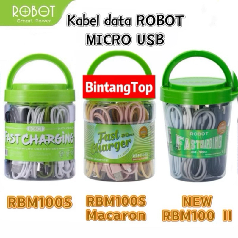 Jual Kabel data ROBOT RBM100 RBM100s micro usb 2A 100cm / kabel data bulat robot RBM100 RBM100s ...