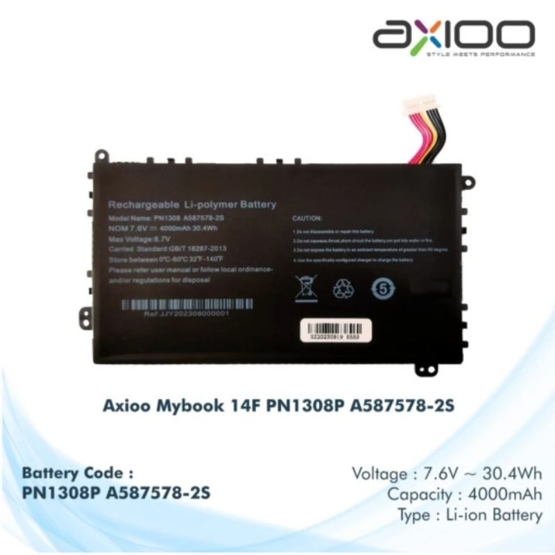 Jual Baterai Battery Axioo 14F PN1308 A587578-2S Original | Shopee ...