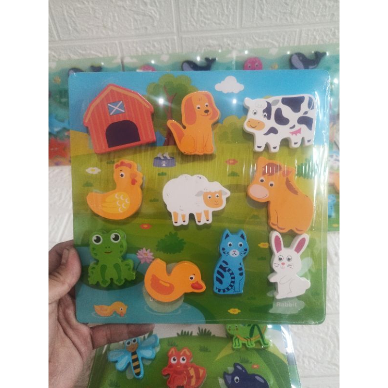 Jual MAINAN EDUKASI PAZEL KAYU HEWAN DAN TRANSPORTASI | Shopee Indonesia
