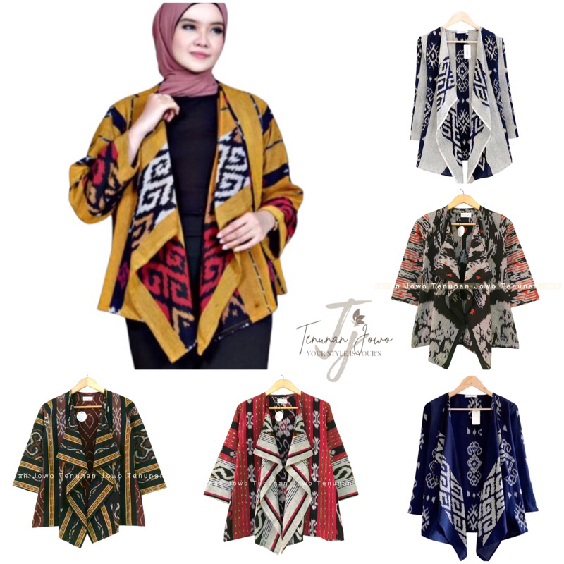 Jual Blazer Tenun Motif Etnik Unik Simpel Kerja Modis Kekinian | Shopee ...